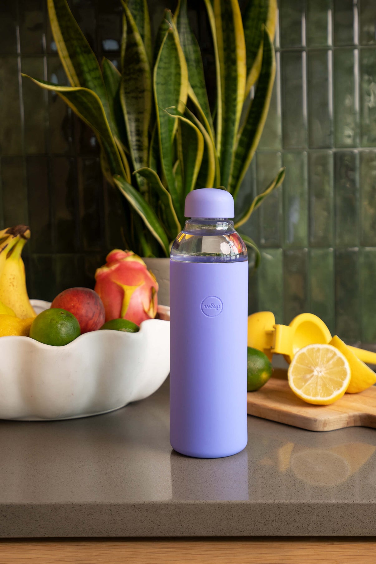 Glass Water Bottle 20oz with Silicone Sleeve | W&P