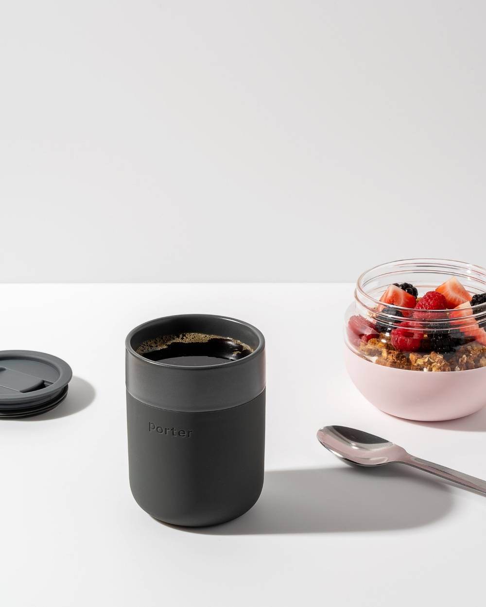 Portable Ceramic Mug With Drink Through Lid | W&P